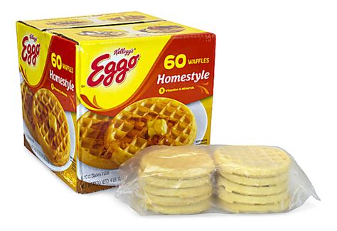 Kelloggs Eggo Homestyle Waffles 10 Waffles Per Pack Box Of 6 Packs