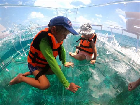 Clear Boat From Cancun Glassbottom Boat Ride To The Caribbean Sea