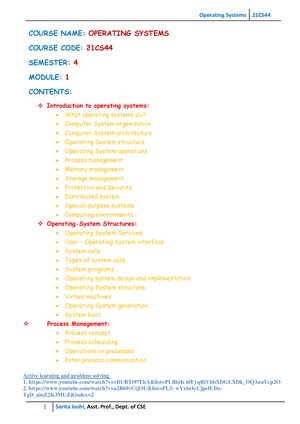OS Module 1 Notes Module 1 INTRODUCTION TO OPERATING SYSTEM What Is