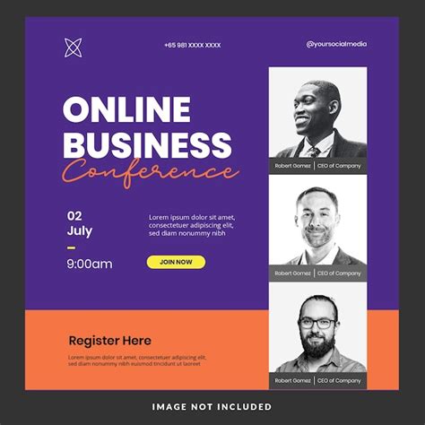 Modelo De Feed Do Instagram De Conferência De Negócios Online Vetor