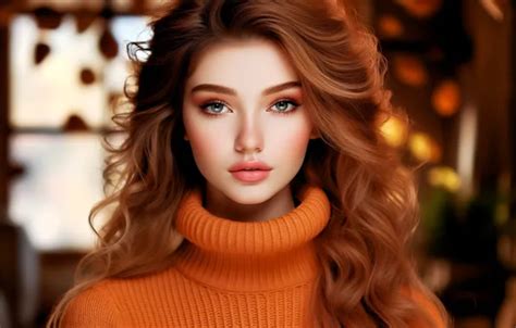 Download Wallpaper Look Girl Portrait Redhead Ai Art Neural