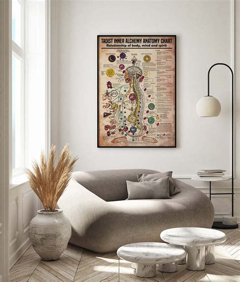 Taoist Inner Alchemy Anatomy Chart Relationship Of Body Mind And