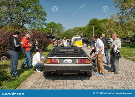 Delorean Dmc 12 Rear View Open Doors Editorial Image Cartoondealer