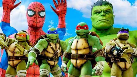 Spiderman Avengers Ninja Turtles