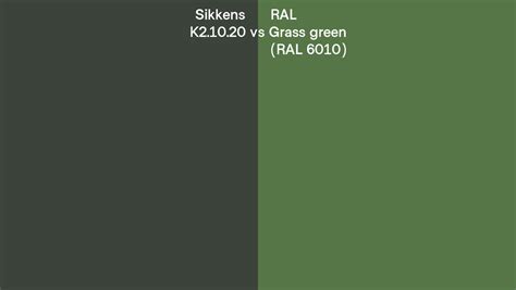 Sikkens K21020 Vs Ral Grass Green Ral 6010 Side By Side Comparison