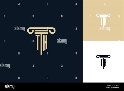 Tk Monogram Initials Design Logo Lawyer Logo Design Inspiration Stock