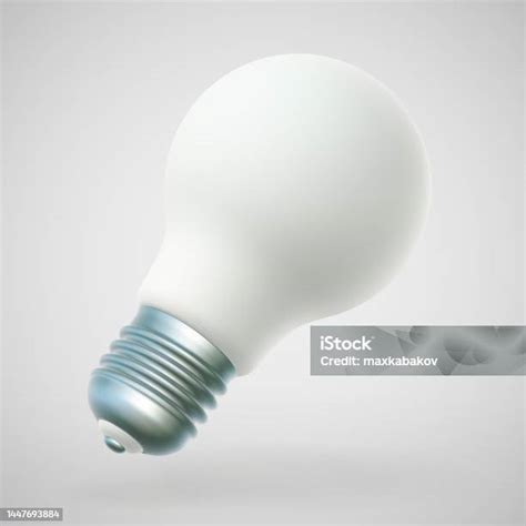 회색 배경에 3d Led 흰색 전구 현대 친환경 기술 녹색 에너지 및 사업 아이디어의 개념 Led 조명에 대한 스톡 벡터 아트 및 기타 이미지 Istock