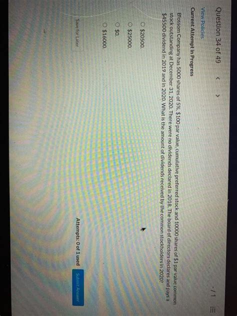 Solved Question 34 Of 49 1 III View Policies Current Chegg