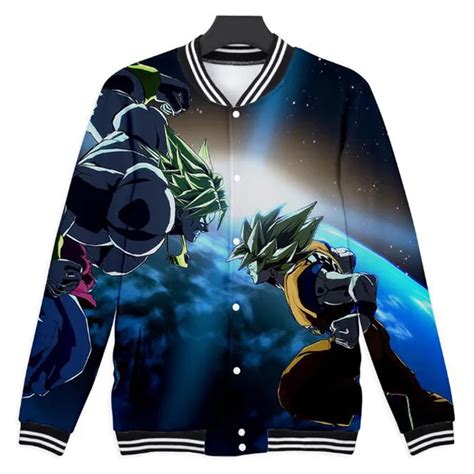 Dragon Ball Z Goku 3d Baseball Jacket Jaqueta Masculina Super Saiyan