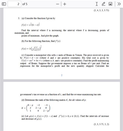 Solved A Consider The Function F Given By Chegg