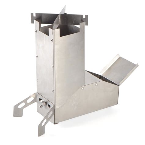 Camping Rocket Stove With Handle Camping Survival Gear Self Feeding