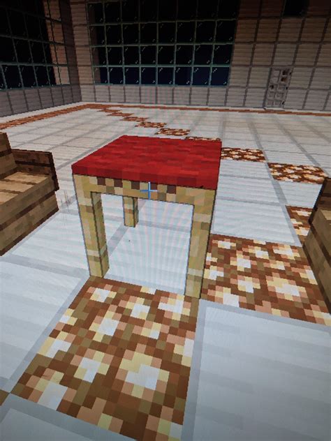Saw My Friend Using Scaffolding And Carpat To Make A Table R Minecraft