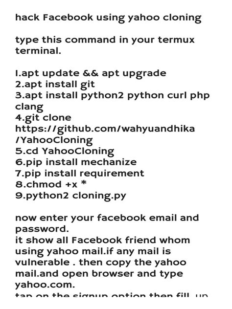 Facebook Hacking By Termux Pdf