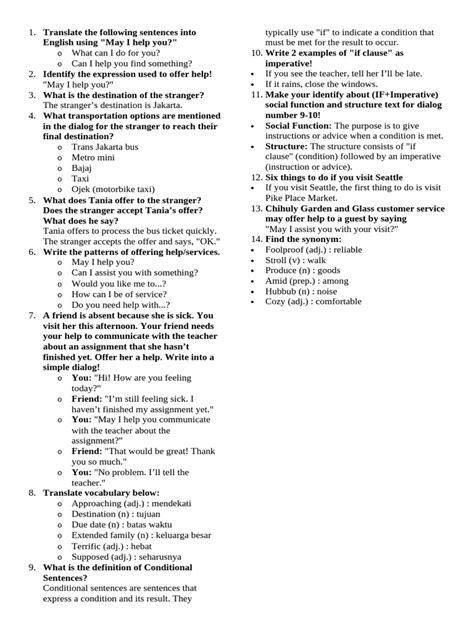 Translate The Following Sentences Into English Using Pdf Grammar