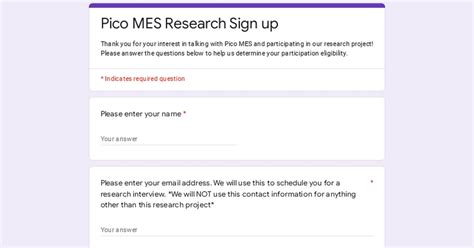 Pico Mes Research Sign Up Pico 10 Comments