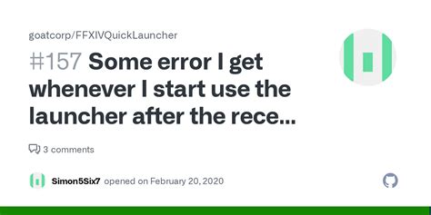 Some Error I Get Whenever I Start Use The Launcher After The Recent