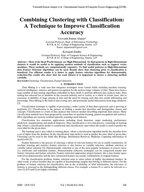 Clustering Before Classification Pdf Statistical Classification