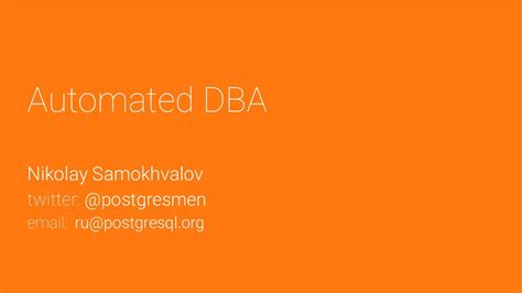 Automated Dba Speaker Deck