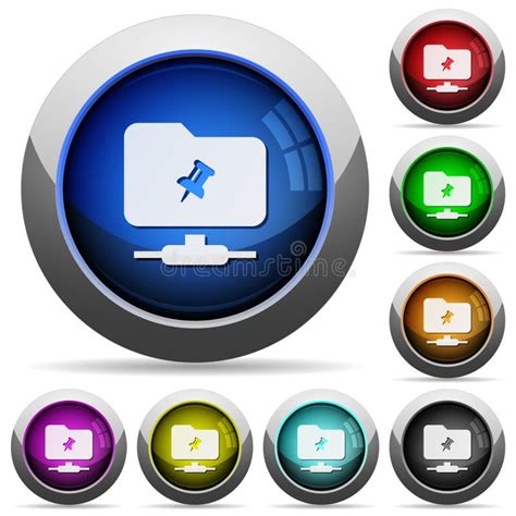Ftp Pin Round Glossy Buttons Stock Vector Illustration Of Spike