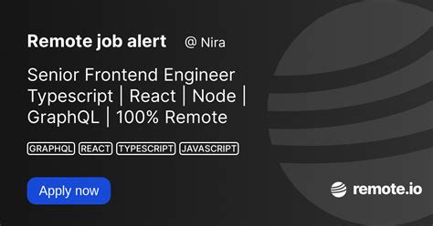 Senior Frontend Engineer Typescript React Node Graphql