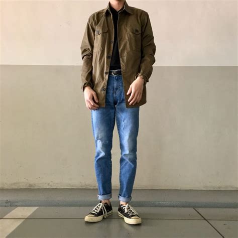세호 데일리룩 170425 코튼 워싱 셔츠자켓유니클로 드라이피케 폴로셔츠워싱 슬림진컨버스 척테일러 1970s남자 데일리룩