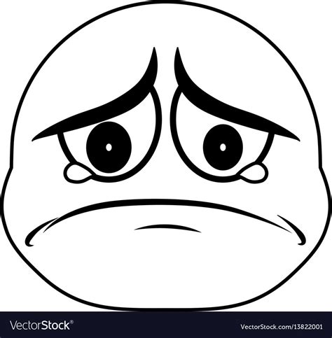 Sad Cartoon Face Royalty Free Vector Image Vectorstock