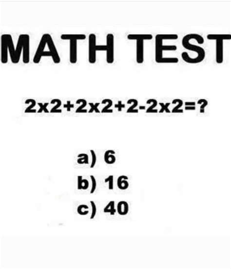 Math Test With Answers For Practice And Learning