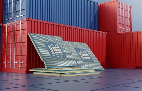 Premium Photo Container And Computer Chip Export Import Semiconductor