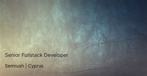 Senior Fullstack Developer — Teletype