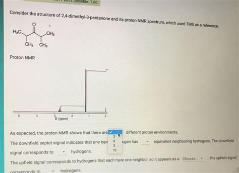 Solved Consider The Given H NMR Spectrum Including TMS As Chegg