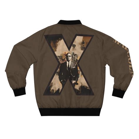 Malcolm X Civil Rights Icon Mens Bomber Jacket Muddy Brown Or Black