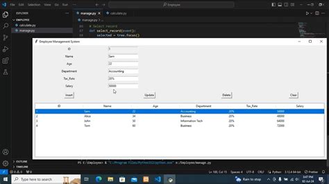employee management system using python youtube