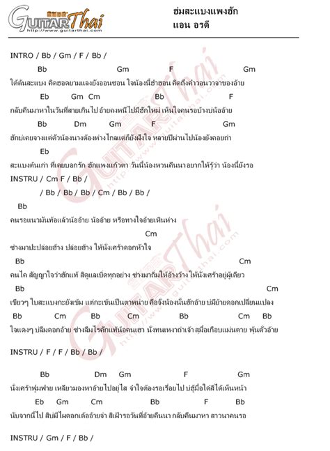 คอร์ด ฮ่มสะแบงแพงฮัก แอน อรดี คอร์ดเพลง กีตาร์