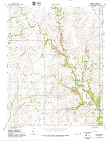 1962 Elgin Ks Kansas Usgs Topographic Map Historic Pictoric