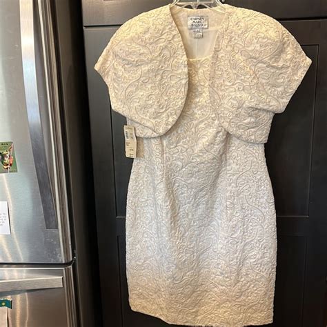Carmen Marc Valvo Dresses Nwt Carmen Marc Valvo Piece Stunning Dress With Jacket Taupe
