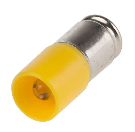 RS PRO RS PRO Yellow LED Indicator Lamp 48V Ac Dc Midget Groove Base 6 1mm Diameter 280mcd