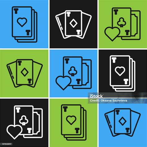 하트와 라인 재생 카드 클럽 기호와 카드 재생 및 다이아몬드 아이콘과 카드 재생 벡터 가능성에 대한 스톡 벡터 아트 및 기타 이미지 가능성 가득 찬 놀기 Istock