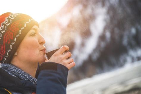 Premium Photo Outdoor Wilderness Adventure Caucasian Girl Is Drinking