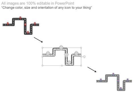 Roadmap With Location Pointers Powerpoint Slides