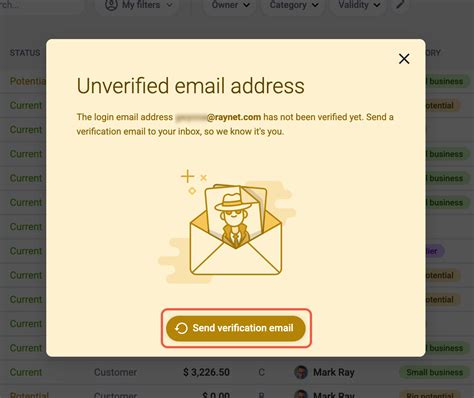 Login Email Address Verification RAYNET CRM Basics And Tutorials