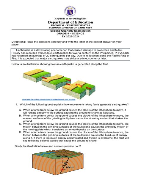 Grade 8 Science 2nd Quarter Test Pdf Earthquakes Tropical