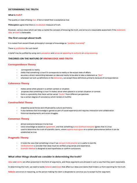 Determining The Truth Download Free Pdf Truth Knowledge