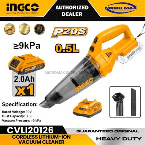 Ingco Cvli20126 P20s Cordless Lithium Ion Vacuum Cleaner Lazada Ph