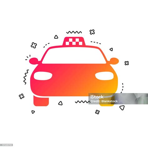 Taxi Auto Teken Pictogram Openbaar Vervoersymbool Vector