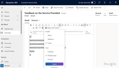 Activate Copilot In The Email Rich Text Editor For Dynamics 365 Crm