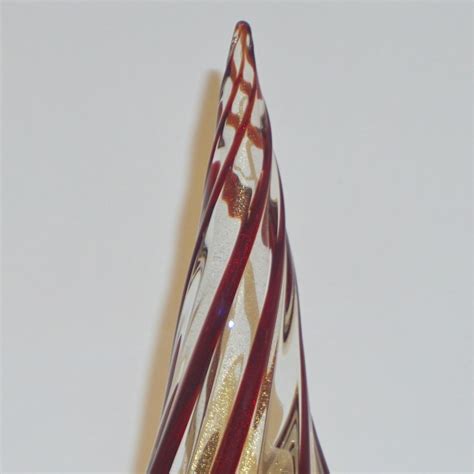 Formia Italian Vintage Wine Red Gold Murano Glass Christmas Tree Sculp