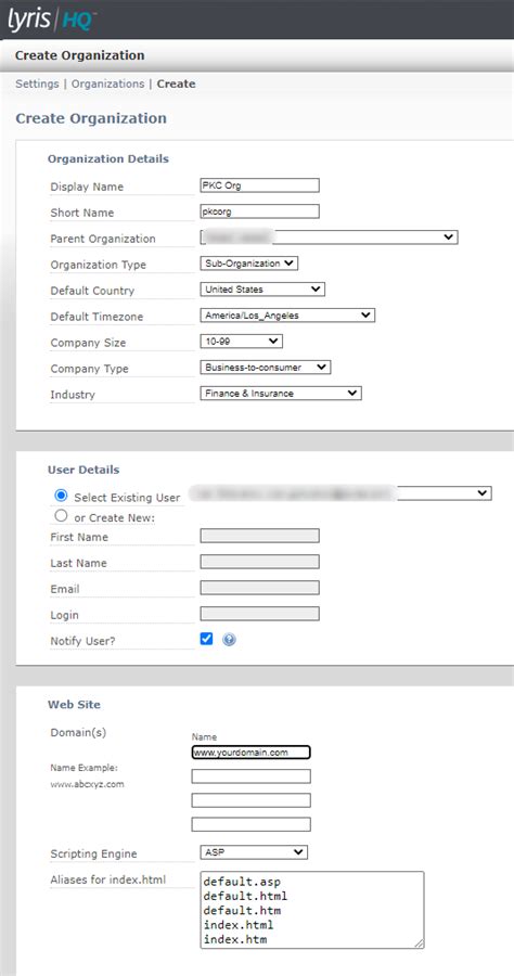 Creating A New Sub Organization Aem Lyris Hq