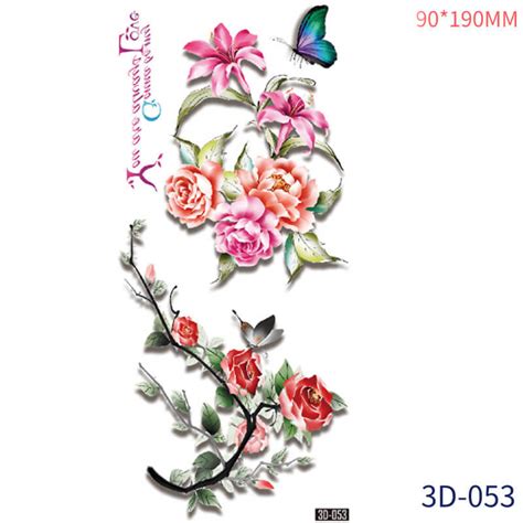 3d Flower Tattoos For Women Realistic Skin Safe Stickers Howcustom