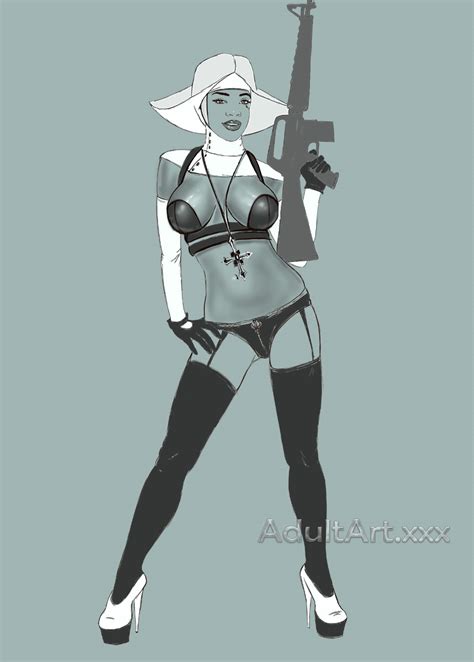 Hitman Latex Nun Censored Sketch By Rzhevskii Hentai Foundry