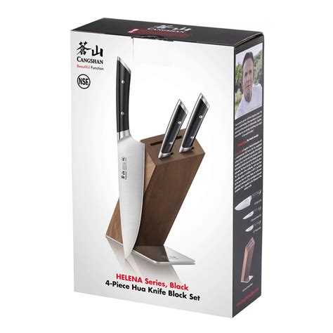 Cangshan Helena Series German Steel Forged 4 Pc Hua Knife Block Set